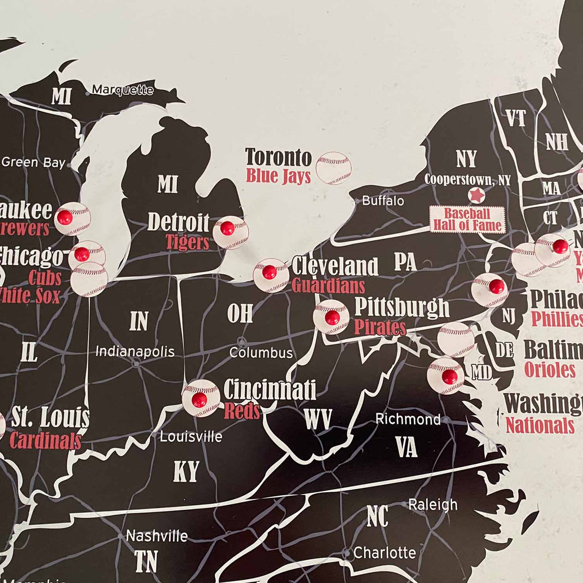 MLB Map - Personalized Fan Map of All Baseball Teams | GeoJango ...