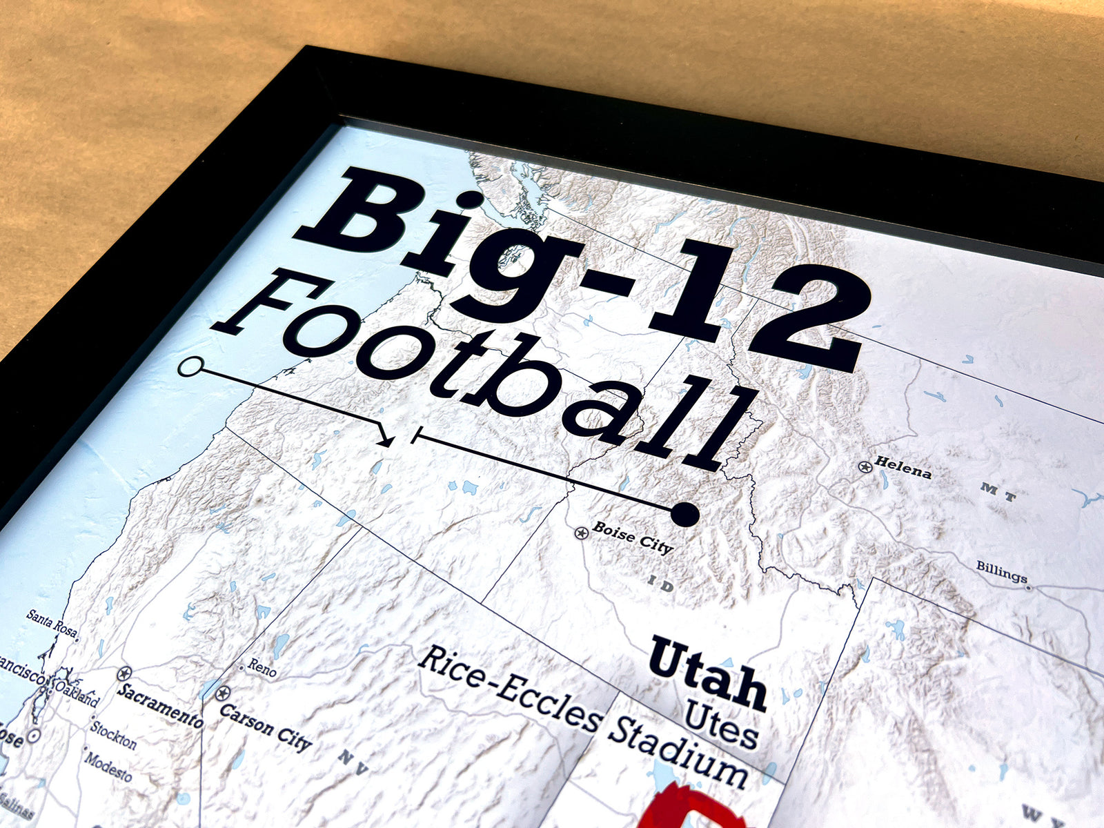 Big 12 Map College Football Teams and Stadiums (2024) | GeoJango ...
