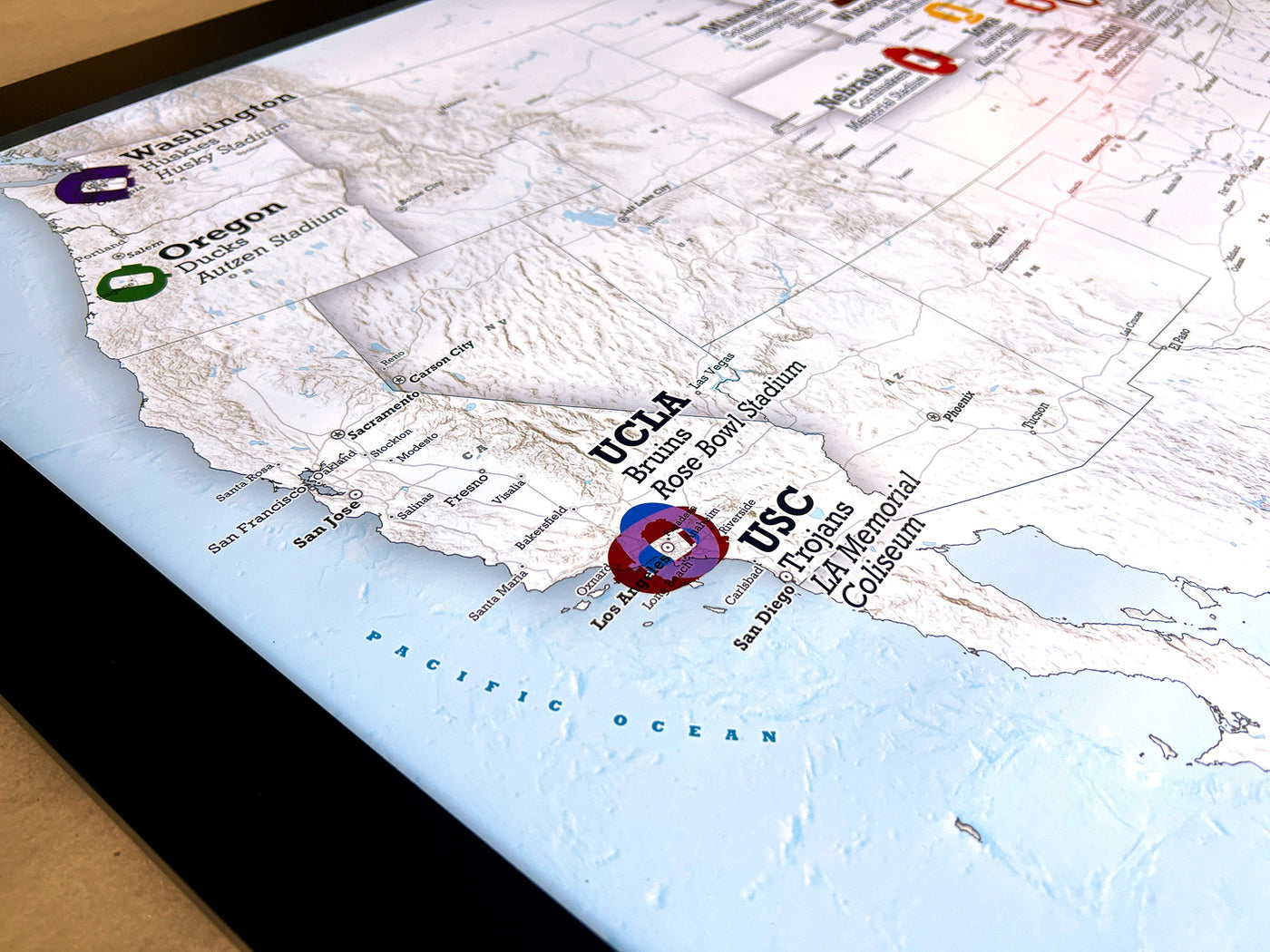 Big Ten Teams College Football Map (2024) – GeoJango Maps