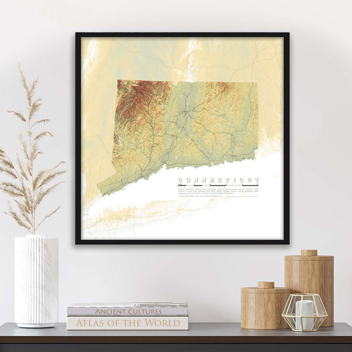 Relief Map of Connecticut - Topographic Elevation Map with Shaded Reli ...