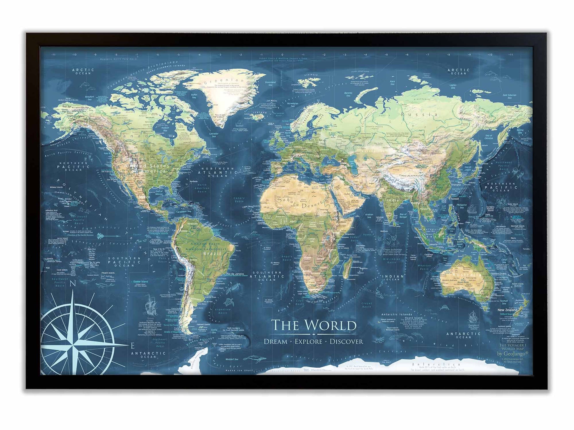 Modern World Push Pin Map: Voyager 1 Edition – GeoJango Maps
