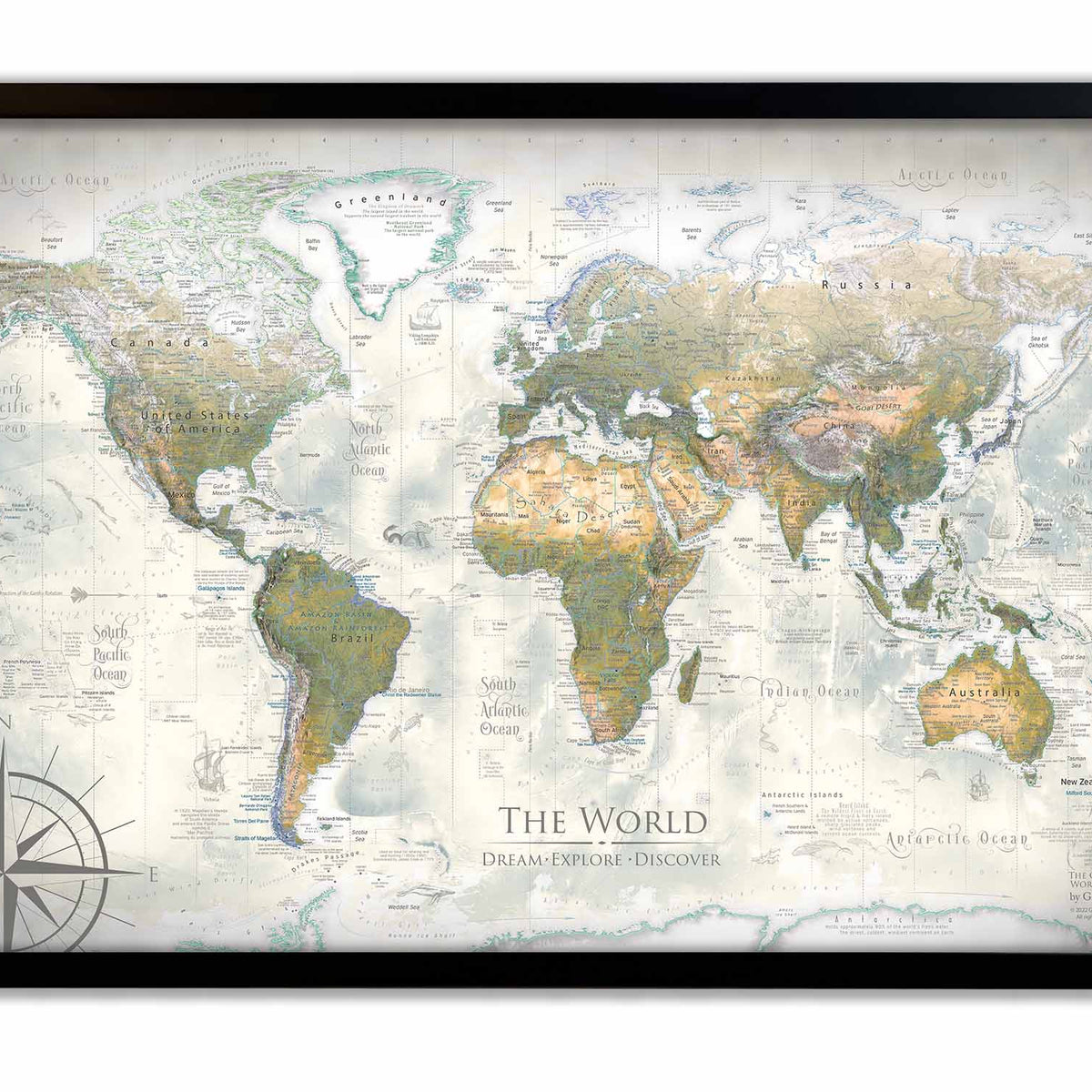 Personalized World Traveler Push Pin Map - Odyssey – GeoJango Maps