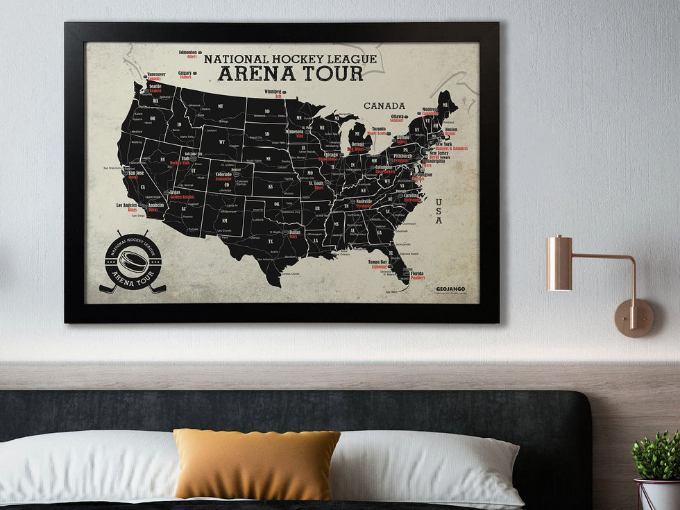 NHL Teams Map, USA Hockey Arena Map – GeoJango Maps