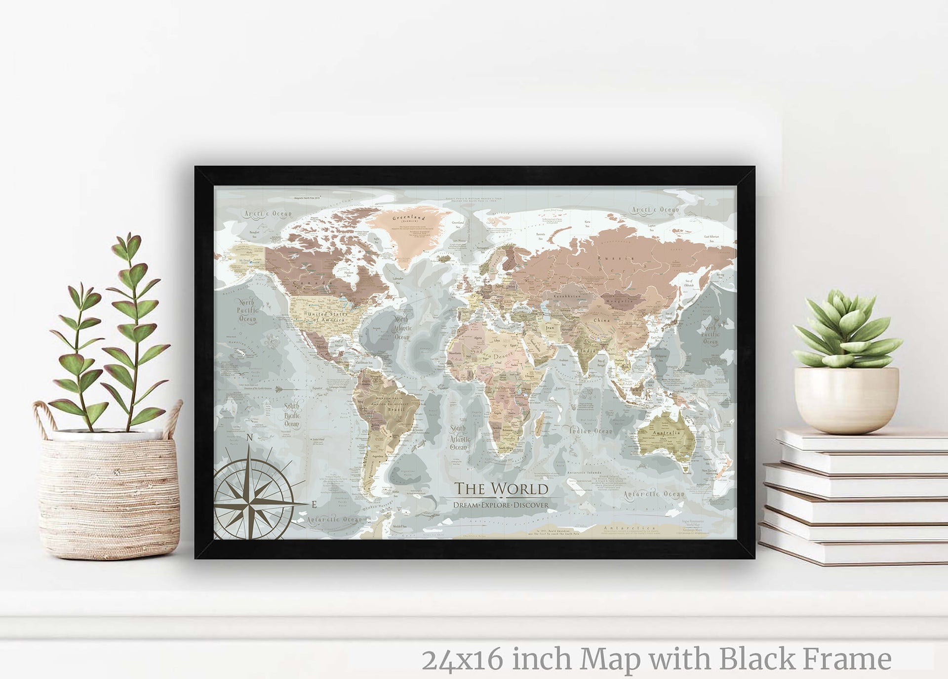 Vintage World Push Pin Travel Map - Classic – GeoJango Maps