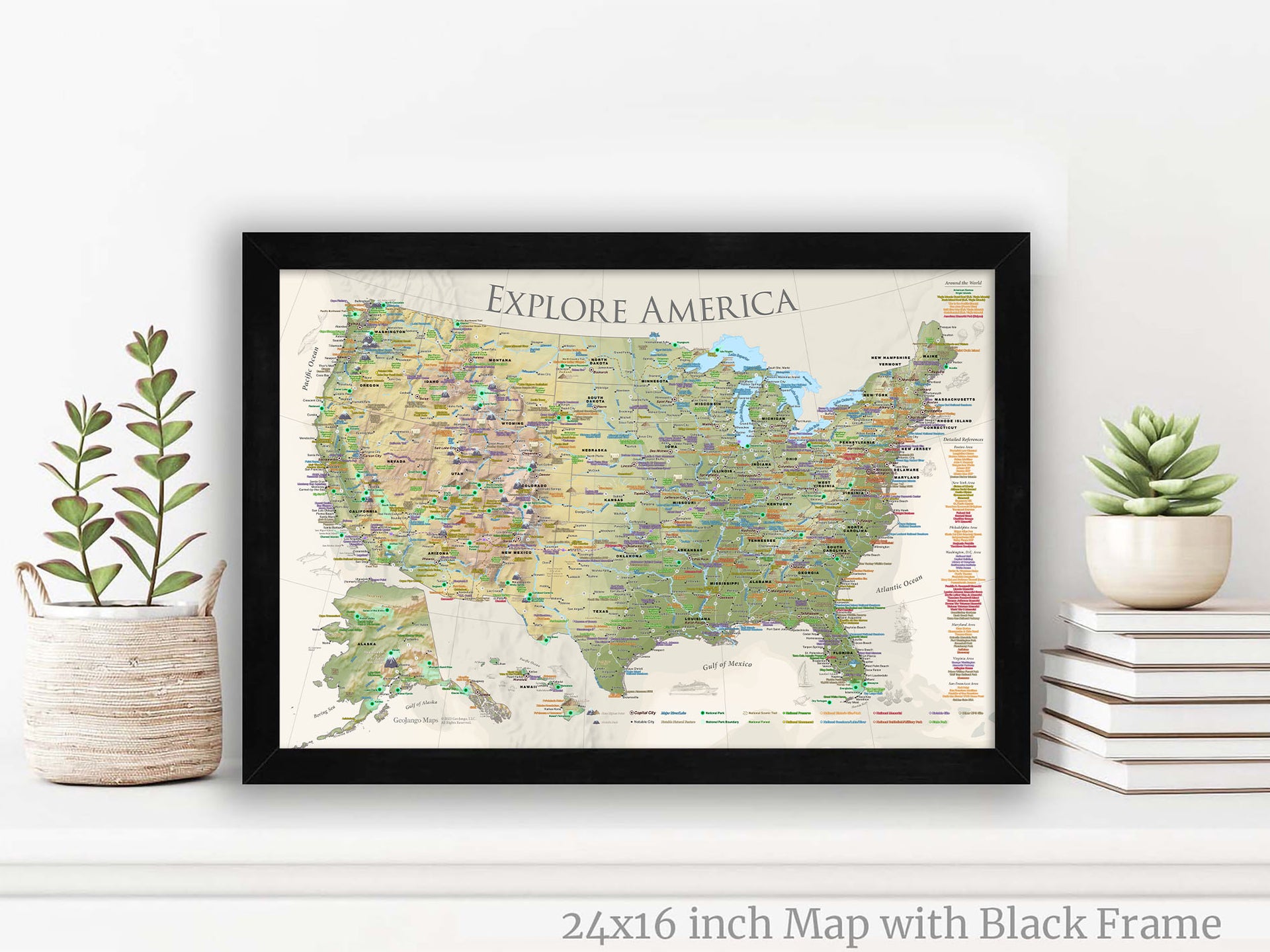 Nautilus USA Map - National Parks Push Pin Travel Map – GeoJango Maps