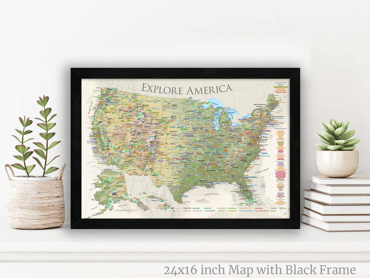 Nautilus USA Map - National Parks Push Pin Travel Map – GeoJango Maps