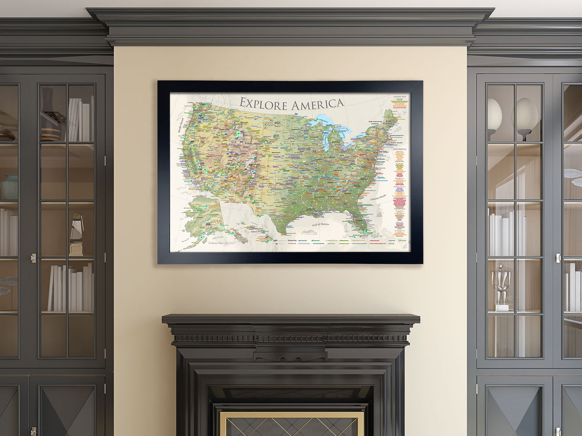 Nautilus USA Map - National Parks Push Pin Travel Map – GeoJango Maps