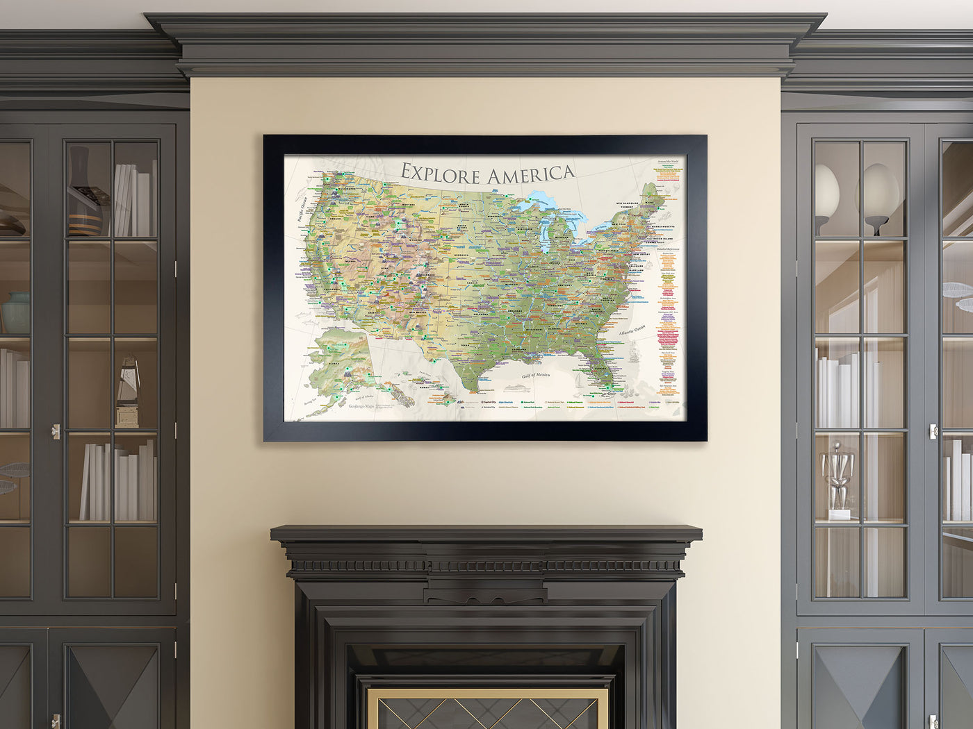 Nautilus USA Map - National Parks Push Pin Travel Map – GeoJango Maps