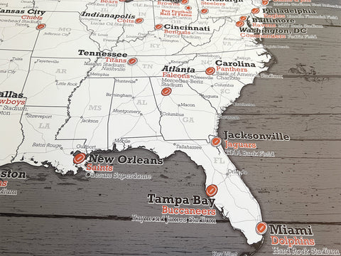 NFL Teams Wall Map - Gray Edition – GeoJango Maps