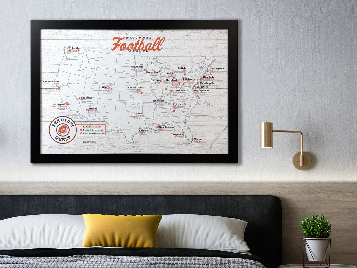 Football Teams Wall Map - Red Edition – GeoJango Maps