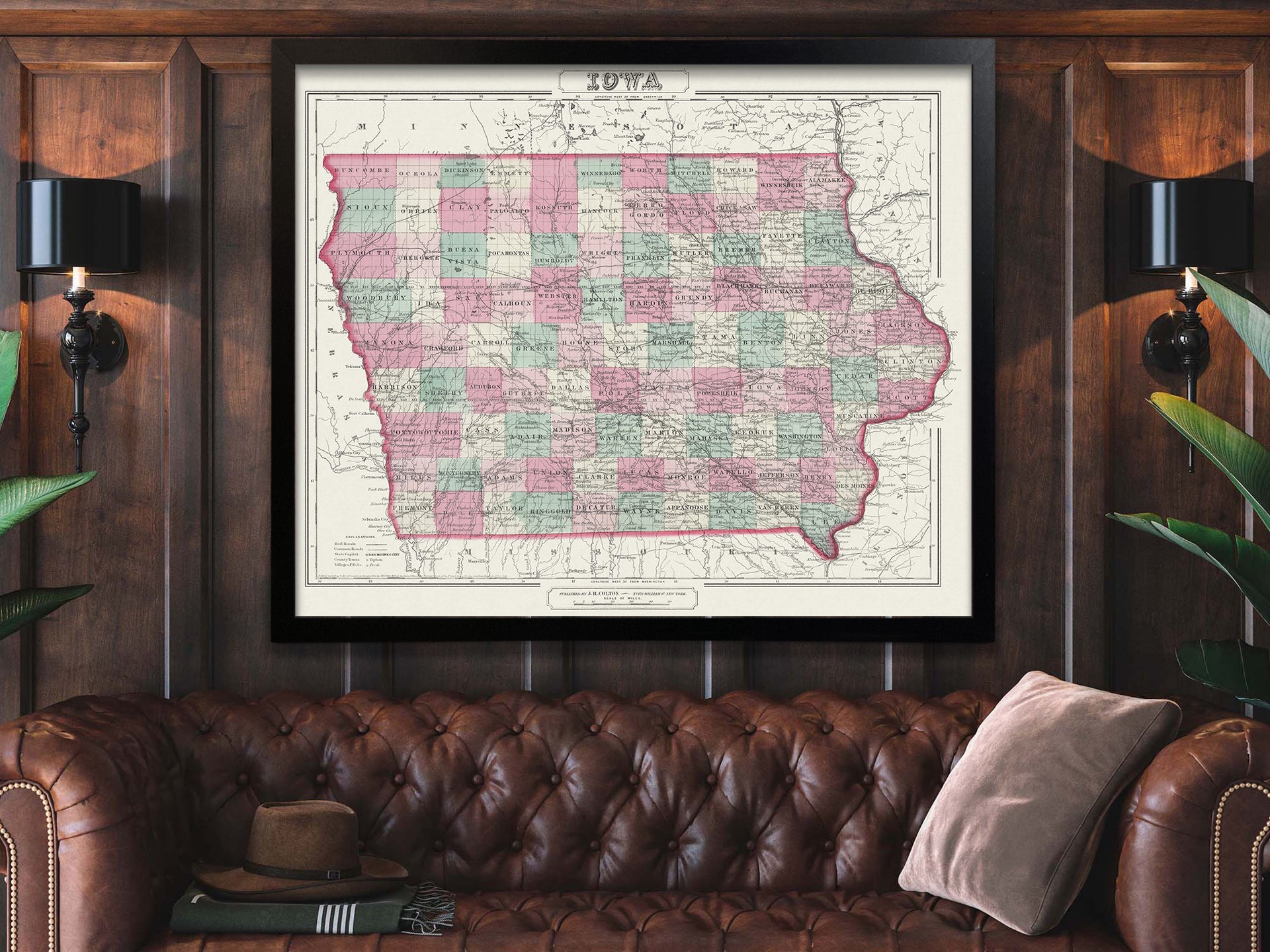 Antique Iowa Map – GeoJango Maps