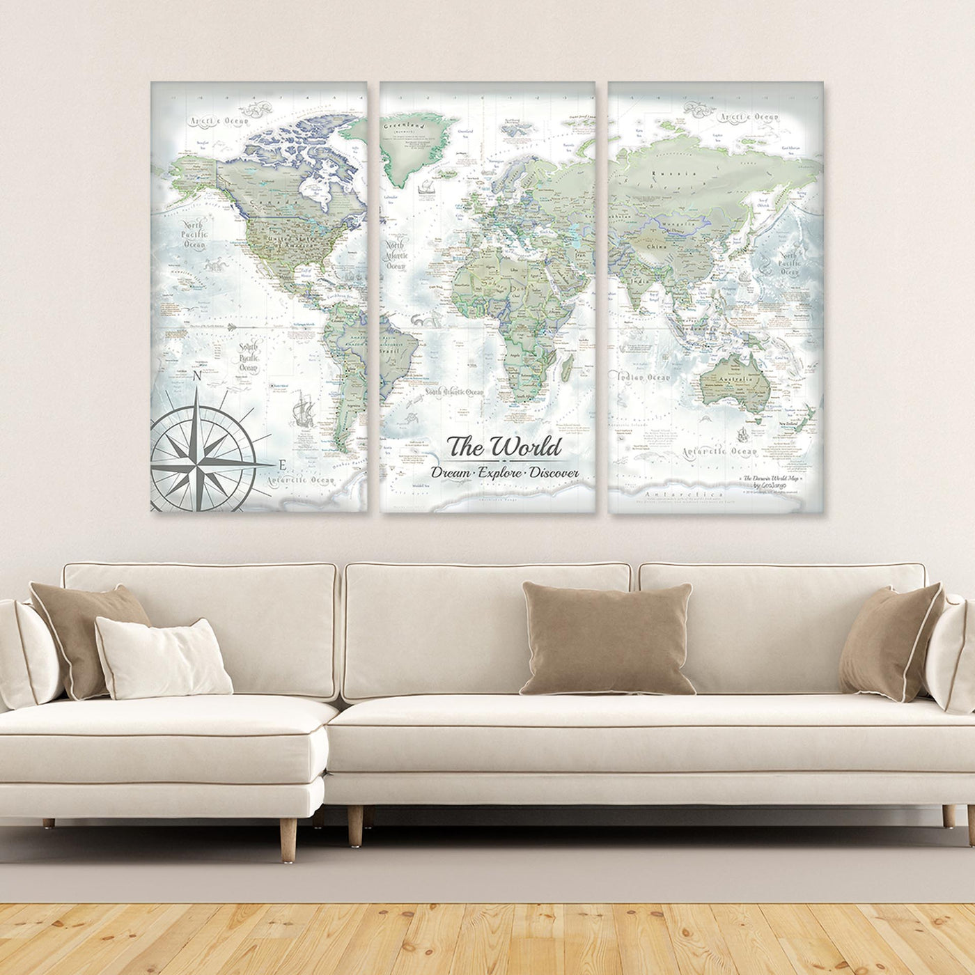 Darwin Explorer's Labeled Map of the World - Personalized Travel Map ...