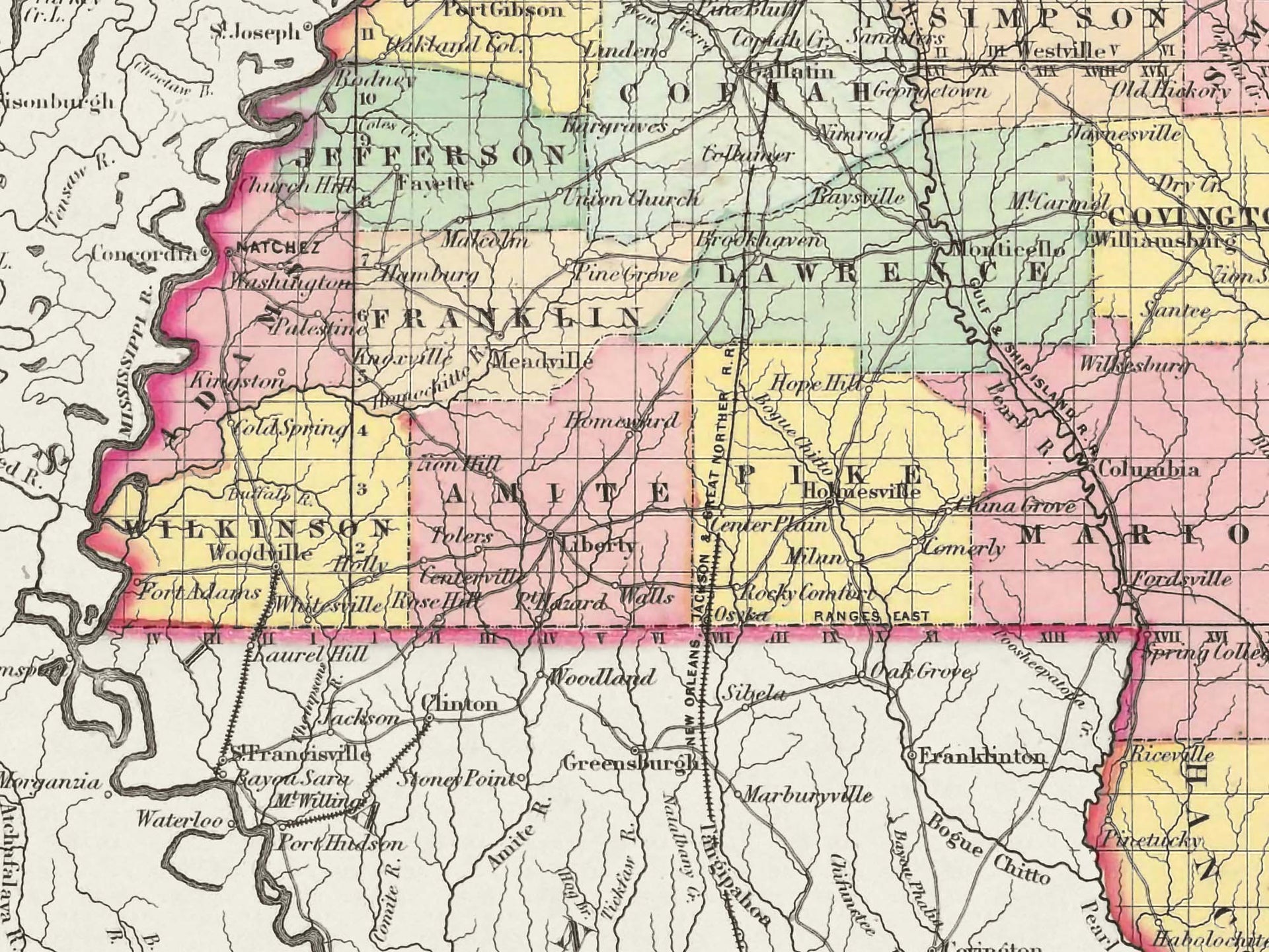 Mississippi Historical Map – GeoJango Maps