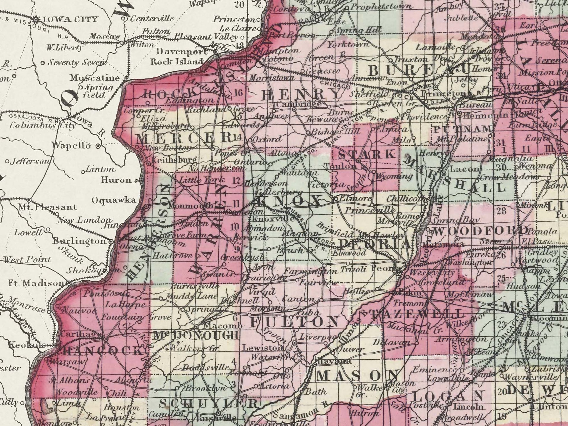 Illinois Map 1850's – GeoJango Maps