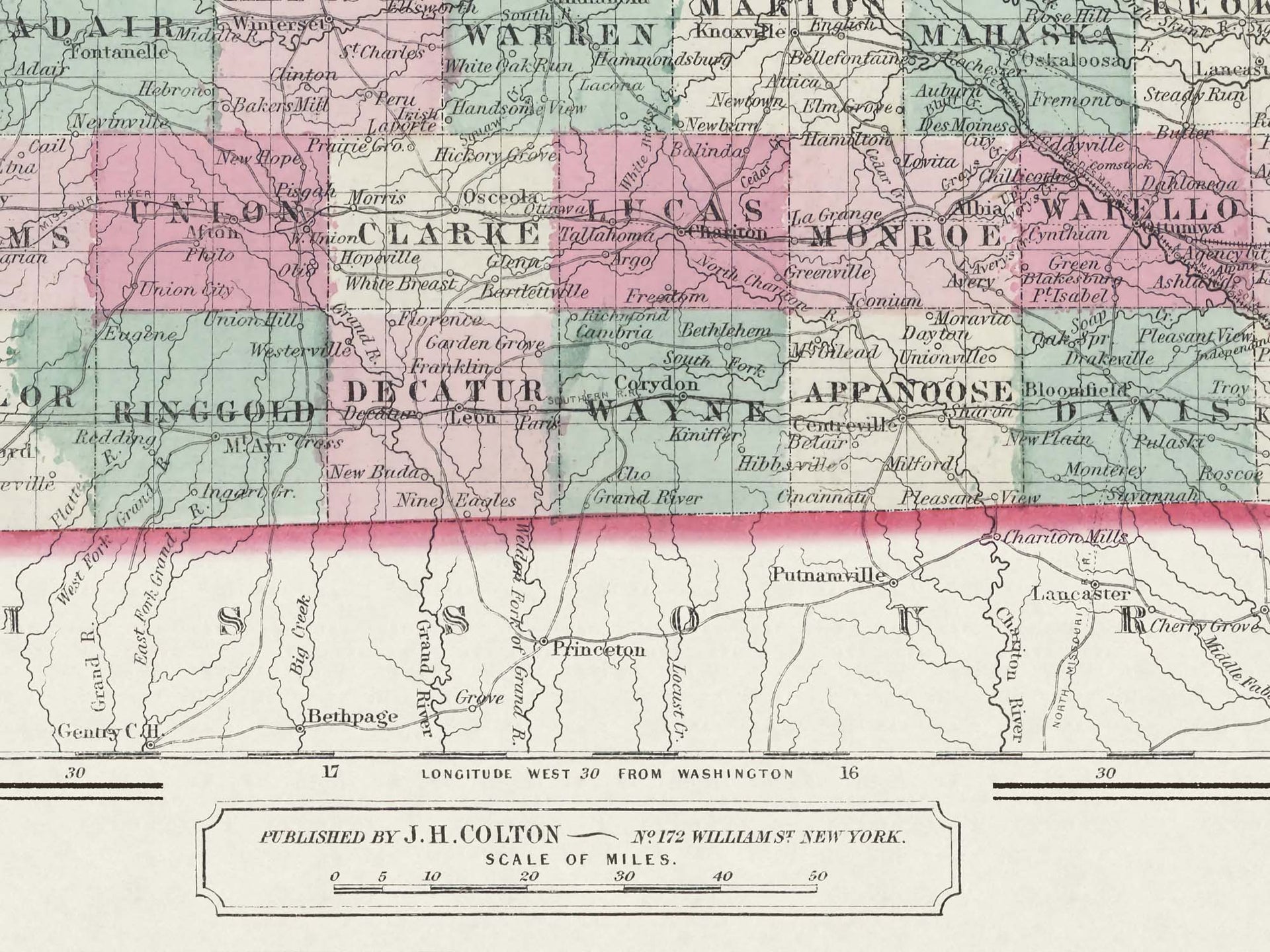 Antique Iowa Map – GeoJango Maps