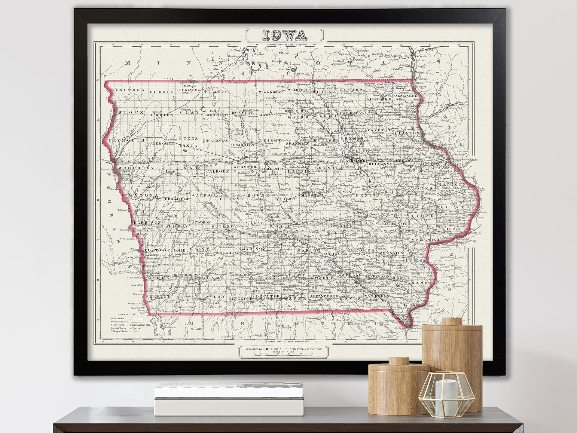 Antique Iowa Map – GeoJango Maps