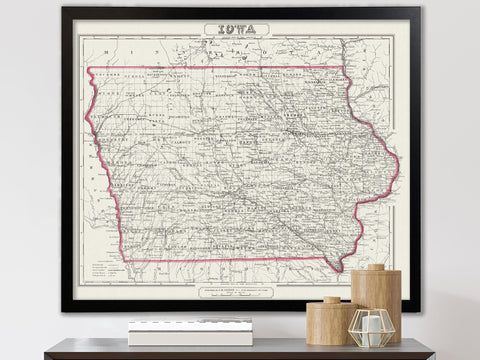 Antique Iowa Map – GeoJango Maps