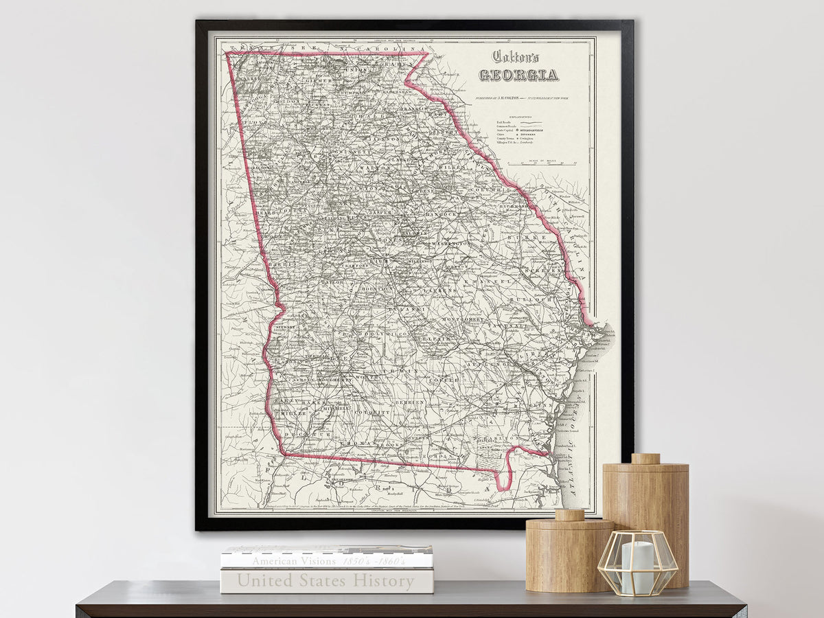 Antique State Map of Georgia – GeoJango Maps