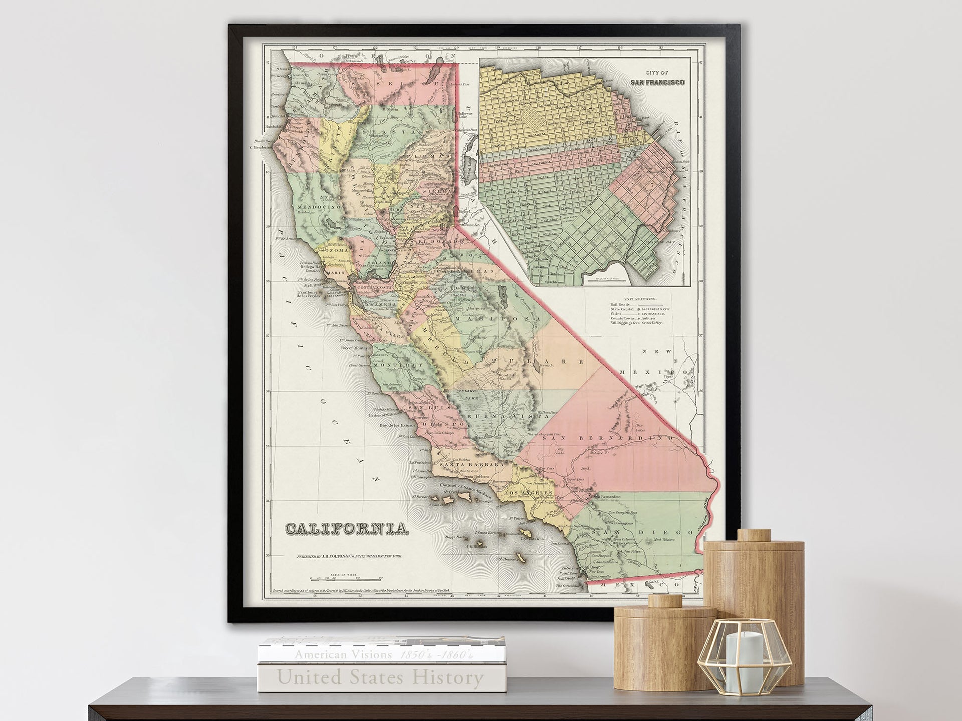 Historic Map of California with Tulare Lake – GeoJango Maps
