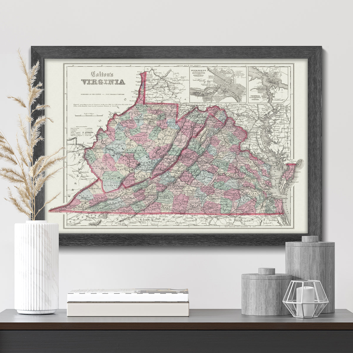 Vintage State of Virginia Map – GeoJango Maps