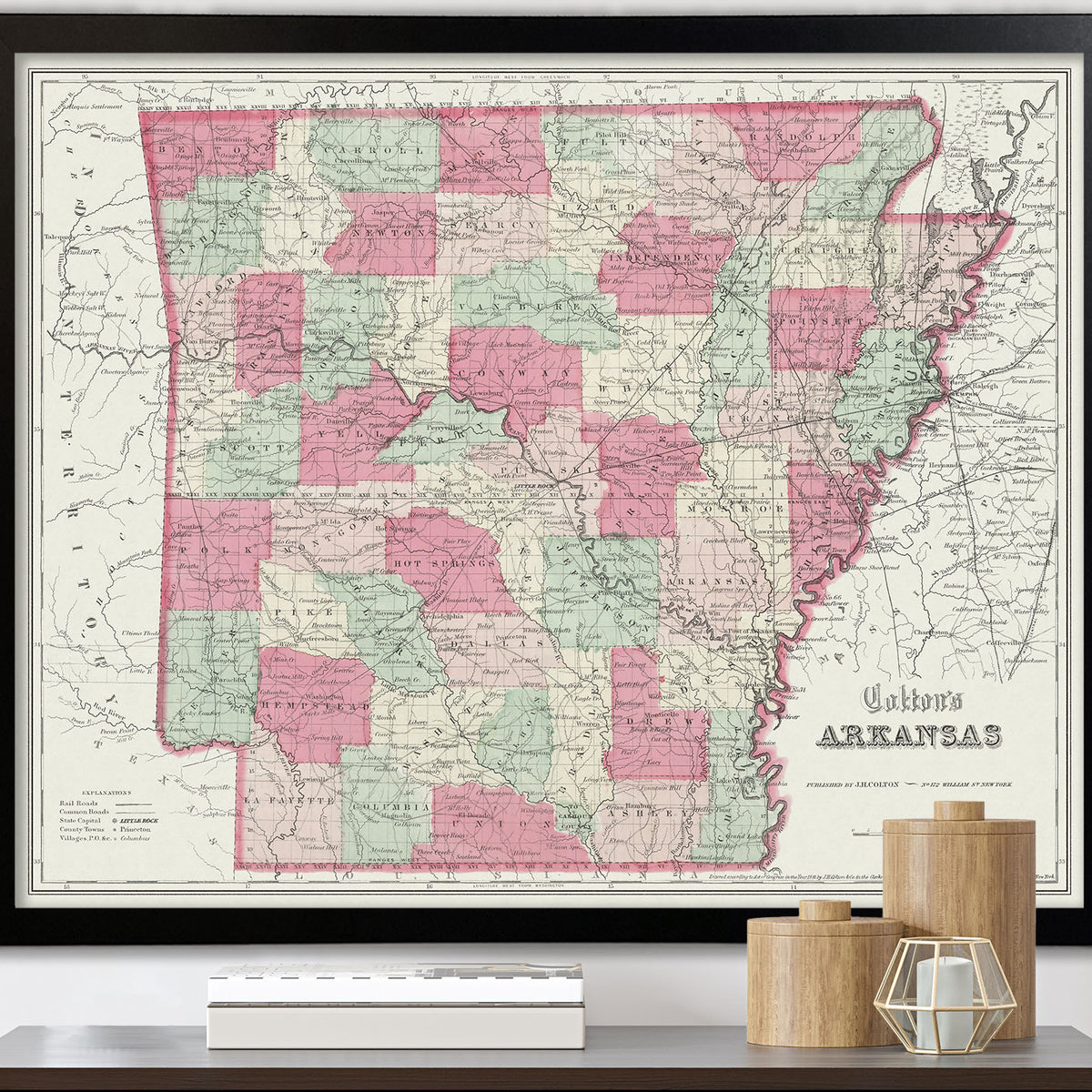 Antique Arkansas Map – GeoJango Maps