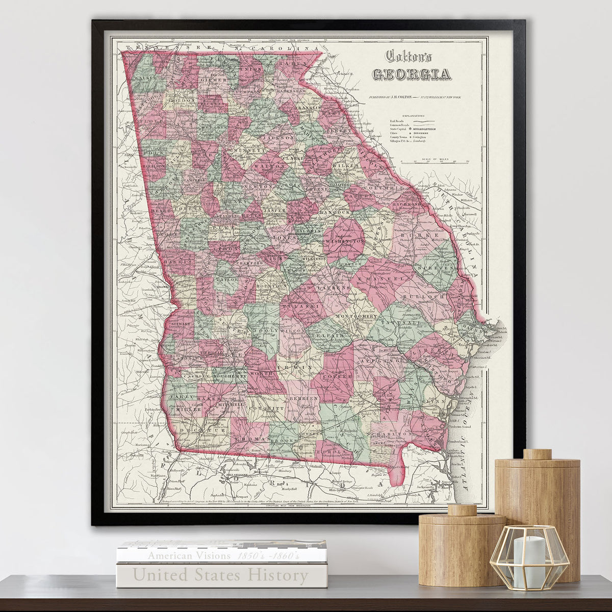 Antique State Map of Georgia – GeoJango Maps