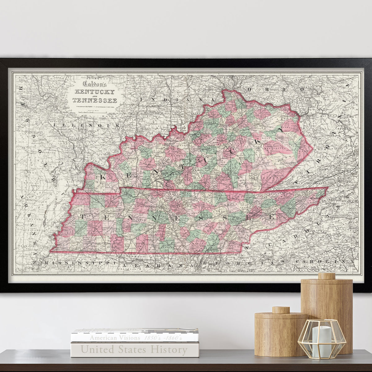 Vintage Kentucky and Tennessee Map – GeoJango Maps