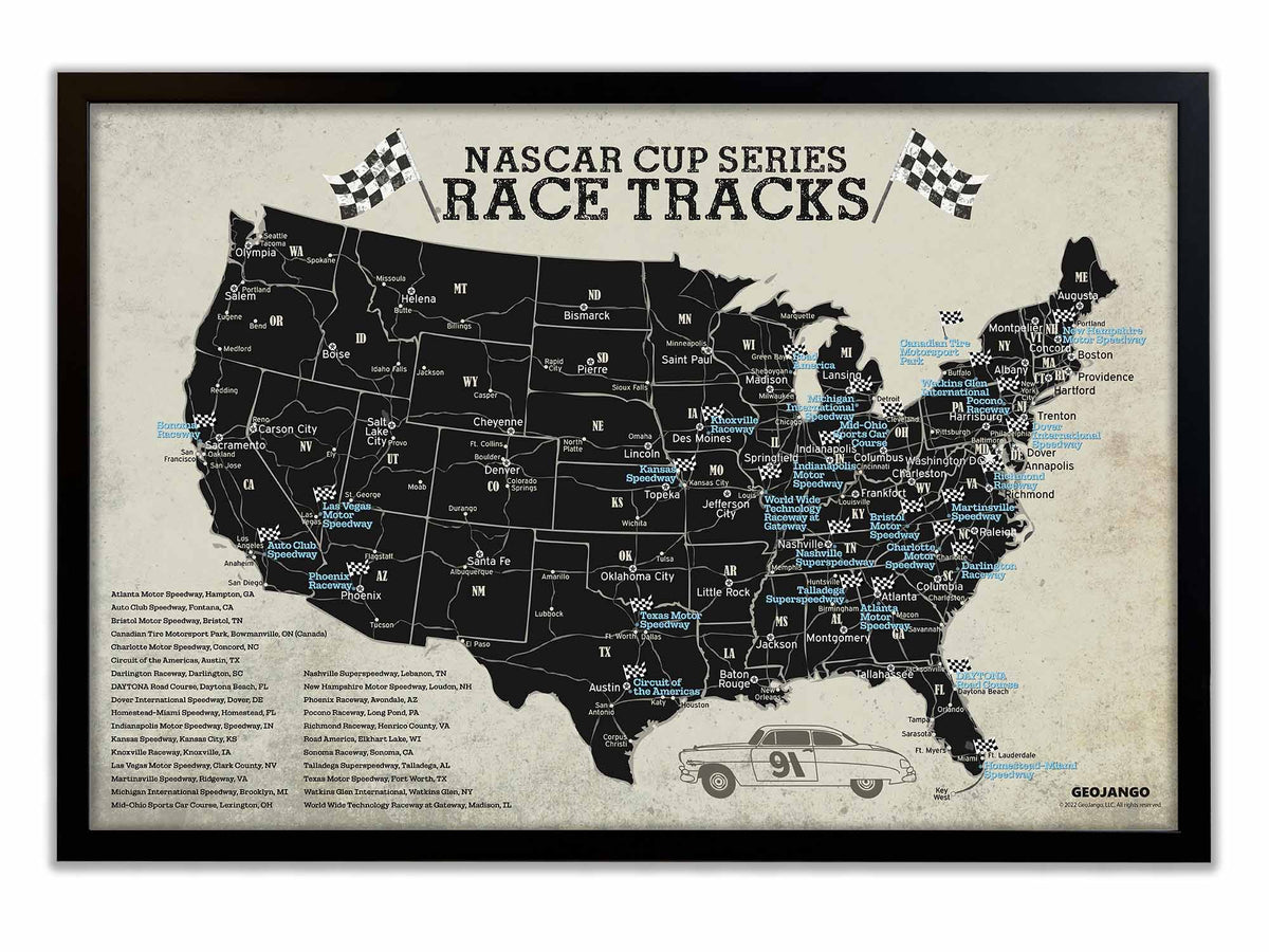NASCAR Tracks Map – GeoJango Maps