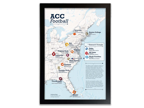 ACC College Football Stadium Conference Map – GeoJango Maps