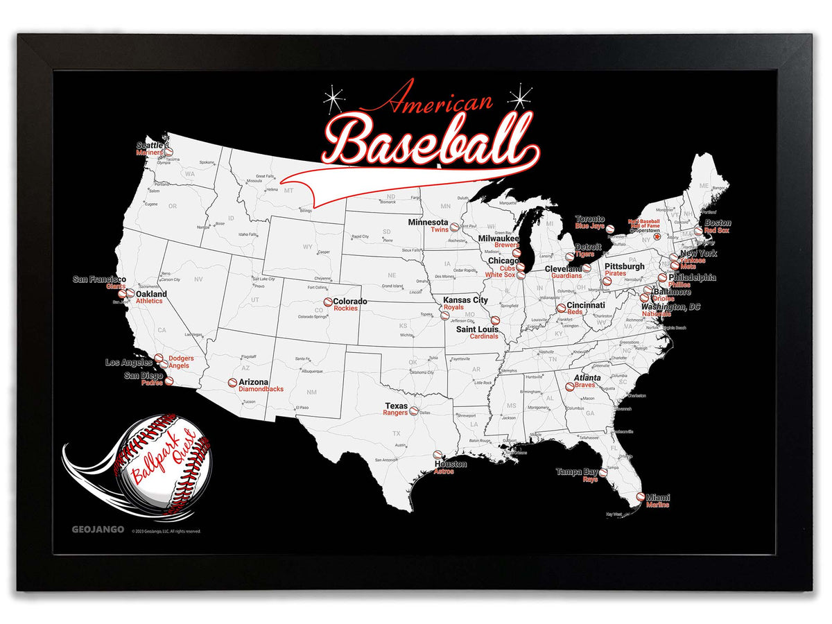 Baseball Teams Map – GeoJango Maps