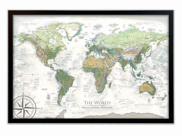 Nautilus Push Pin World Travel Map with Pins – GeoJango Maps