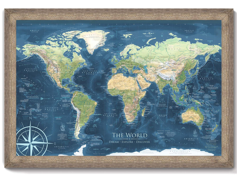 Modern World Push Pin Map: Voyager 1 Edition – GeoJango Maps