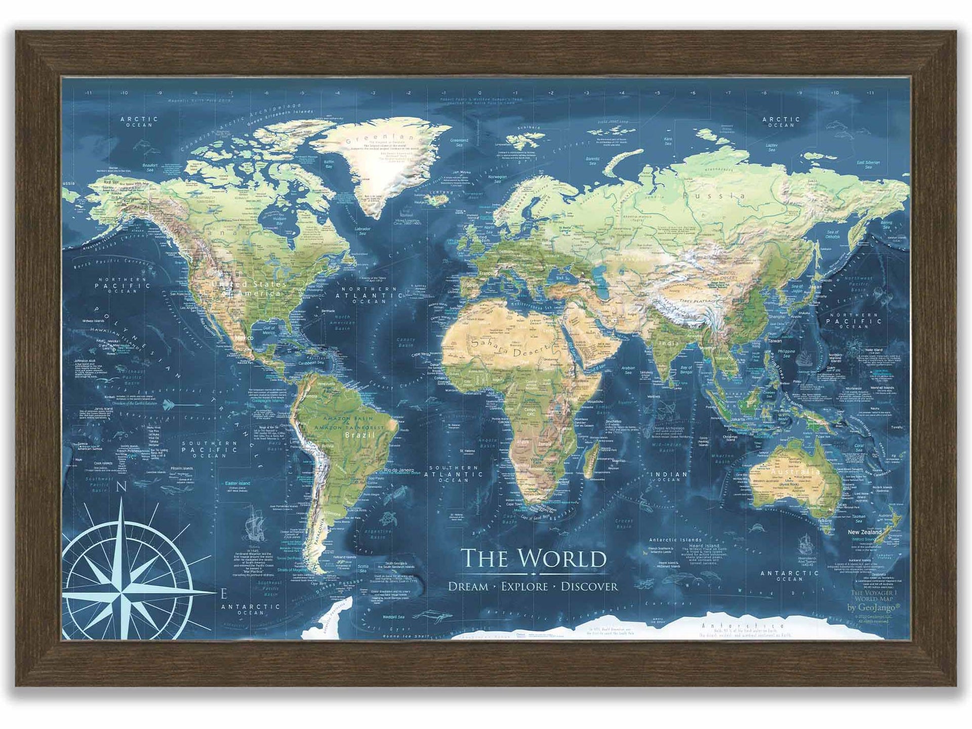 Modern World Push Pin Map: Voyager 1 Edition – GeoJango Maps