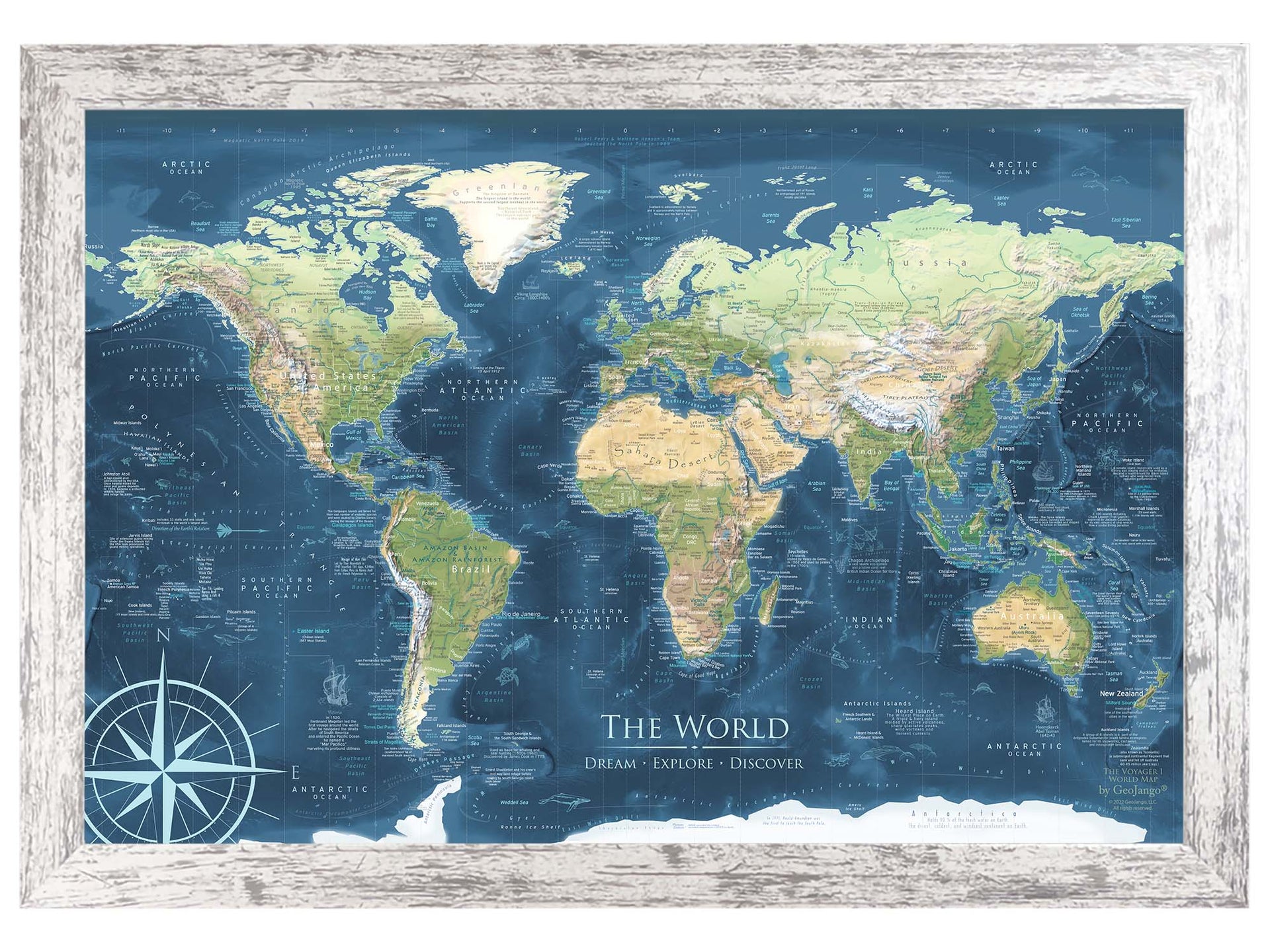 Modern World Push Pin Map: Voyager 1 Edition – GeoJango Maps