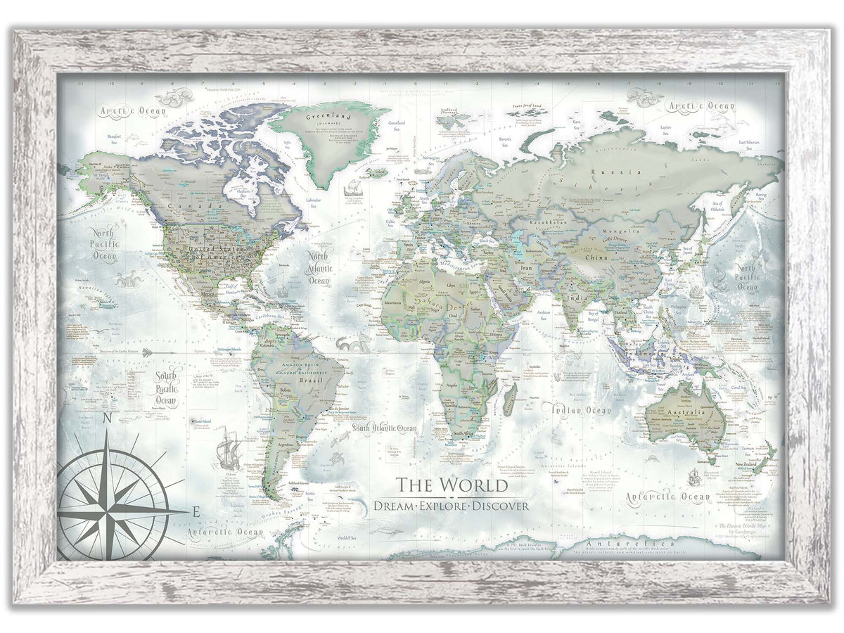 Darwin Explorer's World Map With Pins - Personalized Travel Map ...
