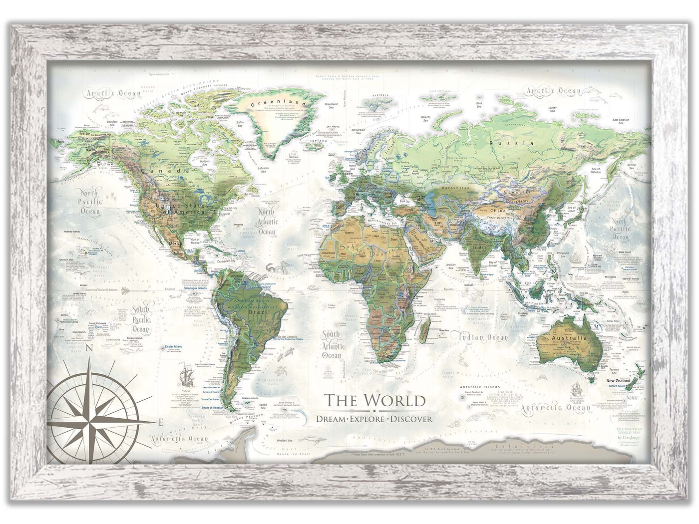 Nautilus Push Pin World Travel Map with Pins – GeoJango Maps