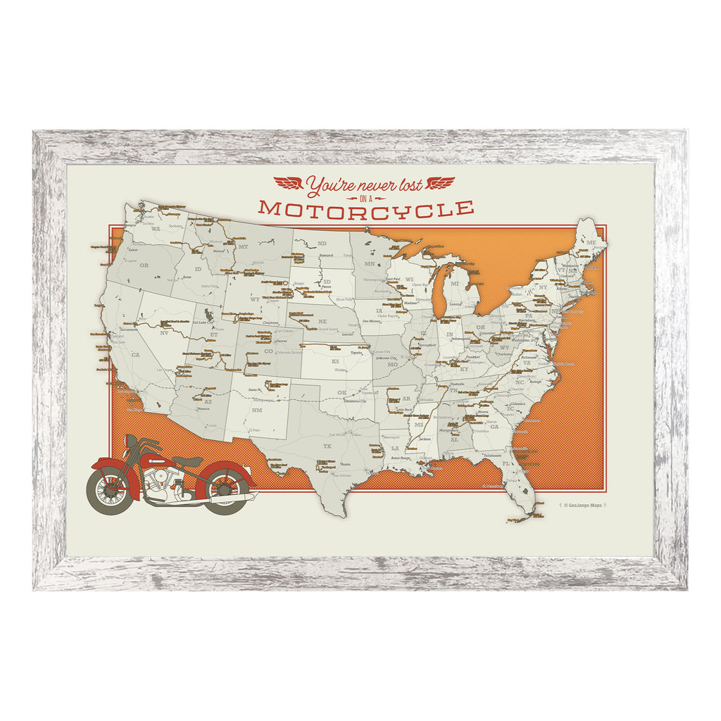 Top 50 USA Motorcycle Road Trips Map – GeoJango Maps
