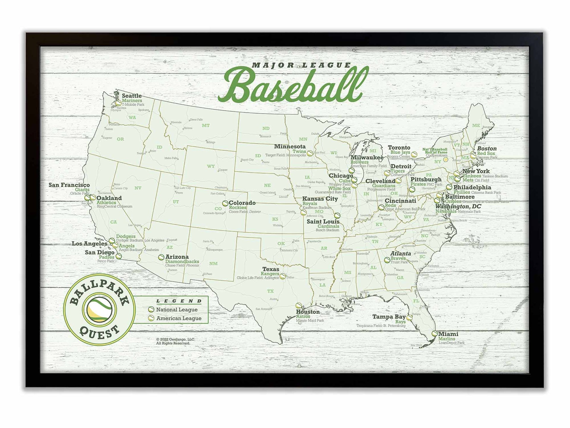 Baseball Stadium Travel Tracker – GeoJango Maps