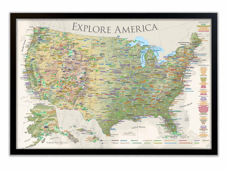 Nautilus USA Map - National Parks Push Pin Travel Map – GeoJango Maps