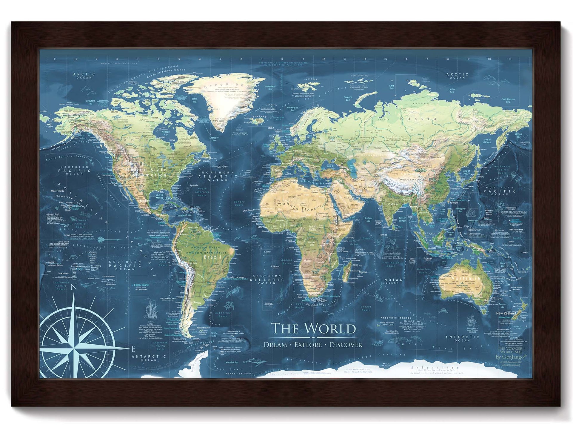 Modern World Push Pin Map: Voyager 1 Edition – GeoJango Maps