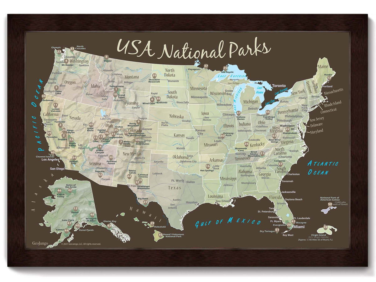 National Parks Sticker Map - Track USA Travels – GeoJango Maps