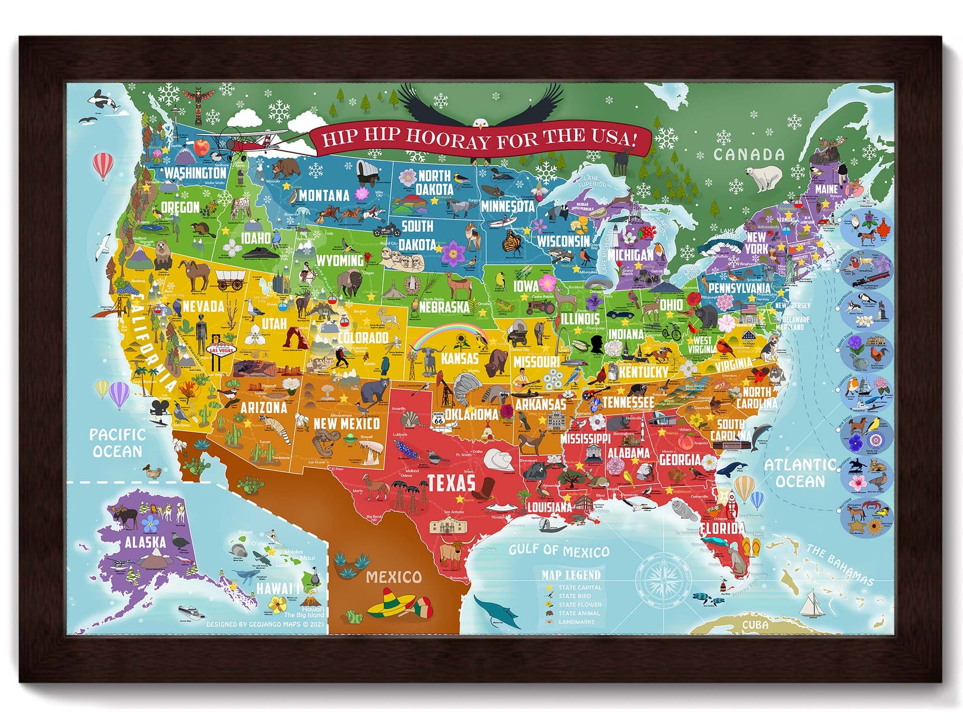 United States Map For Kids – GeoJango Maps