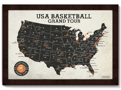 NBA Team Map, Basketball Arena Map – GeoJango Maps