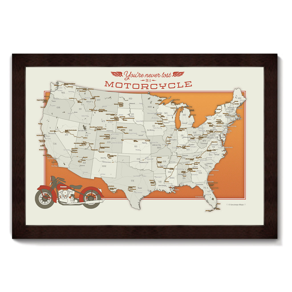 Top 50 USA Motorcycle Road Trips Map – GeoJango Maps
