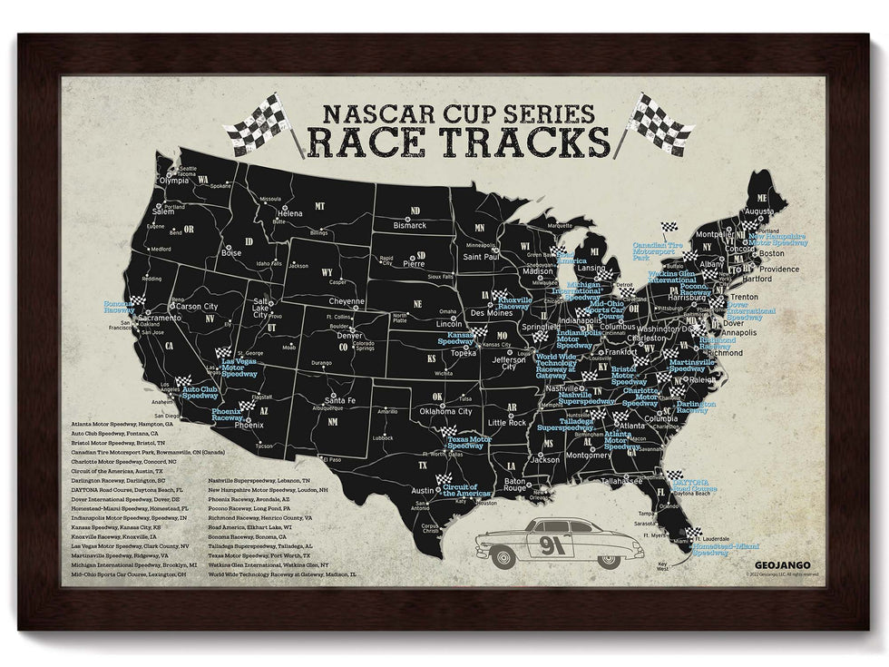 NASCAR Tracks Map – GeoJango Maps