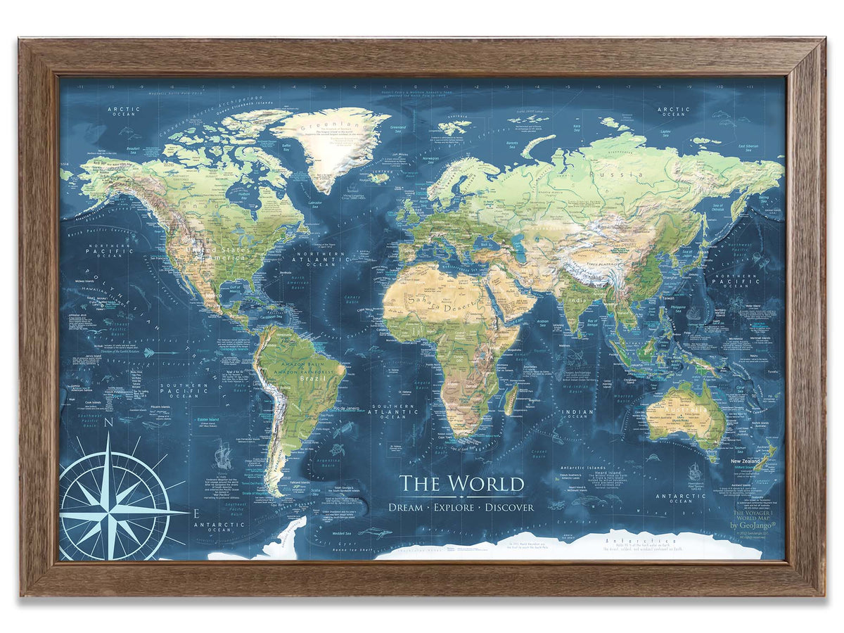 Modern World Push Pin Map: Voyager 1 Edition – GeoJango Maps
