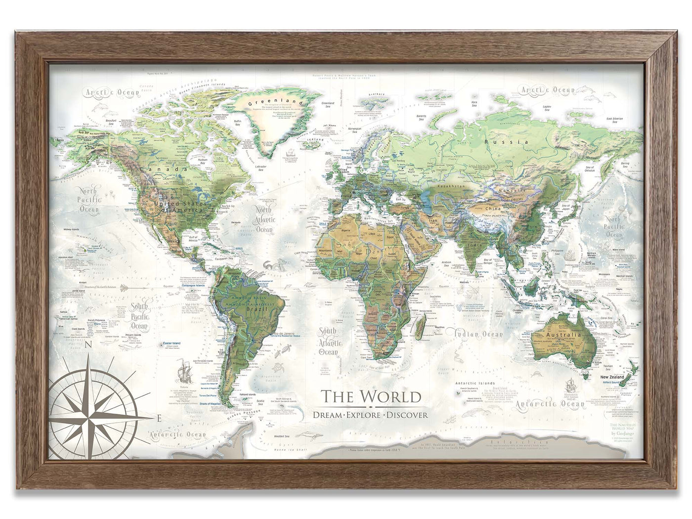 Nautilus Push Pin World Travel Map with Pins – GeoJango Maps