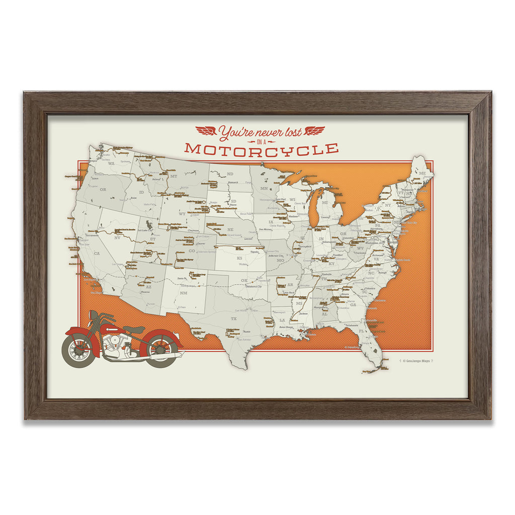 Top 50 USA Motorcycle Road Trips Map – GeoJango Maps