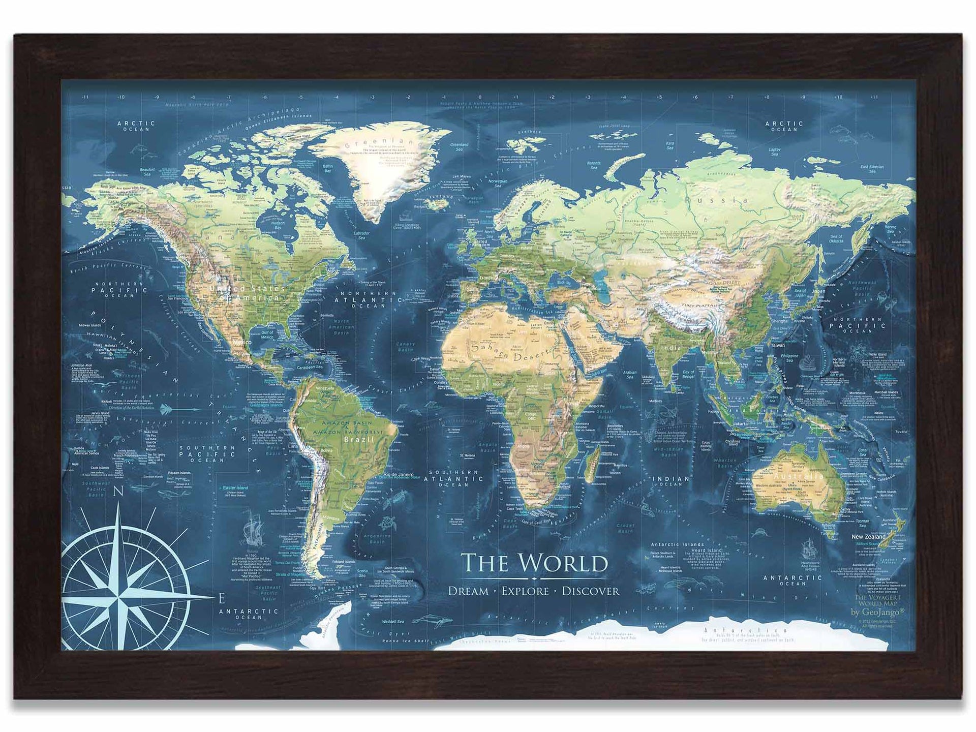 Modern World Push Pin Map: Voyager 1 Edition – GeoJango Maps