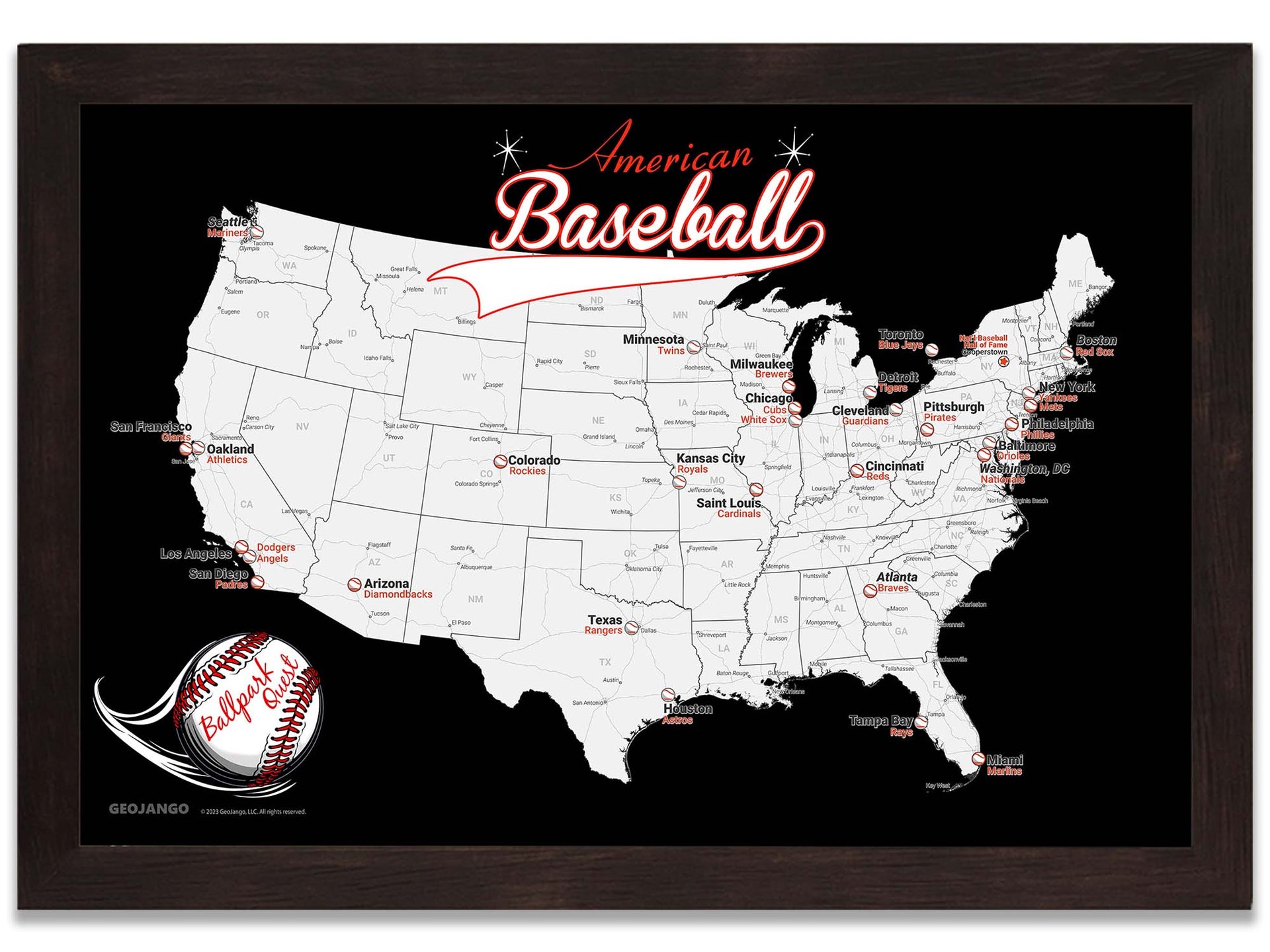Baseball Teams Map – GeoJango Maps